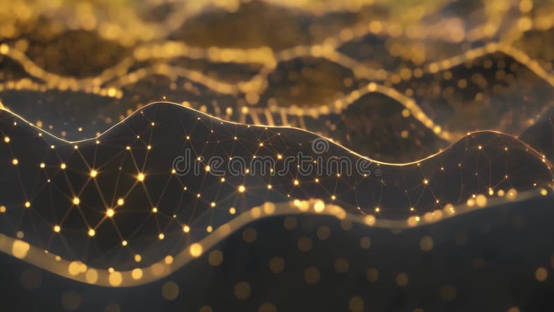 Defocused Futuristic Network of Glowing Intersecting Pathways ... Defocused Futuristic Network of Glowing Intersecting Pathways ...