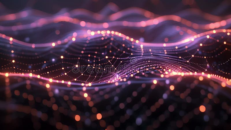 Defocused Futuristic Network of Glowing Intersecting Pathways ... Defocused Futuristic Network of Glowing Intersecting Pathways ...