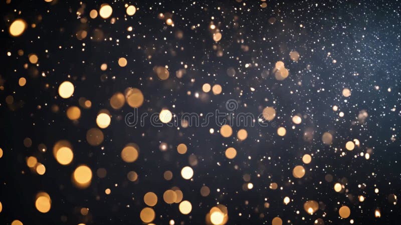 Defocused Gold Particle Stars Light in the Black Background Stock ...
