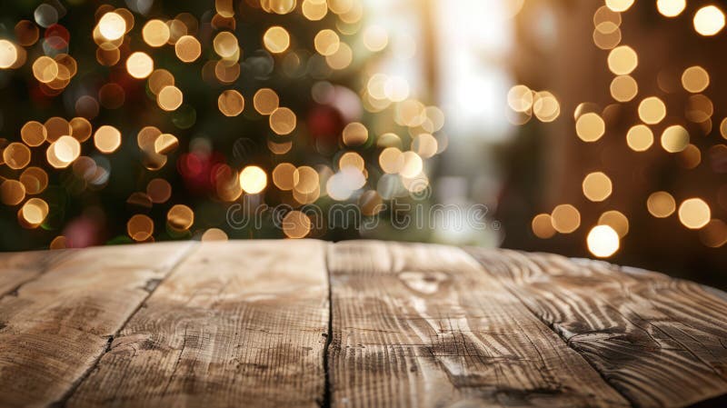 Defocused Holiday Setting with Lights and Decorations, Complemented by ...