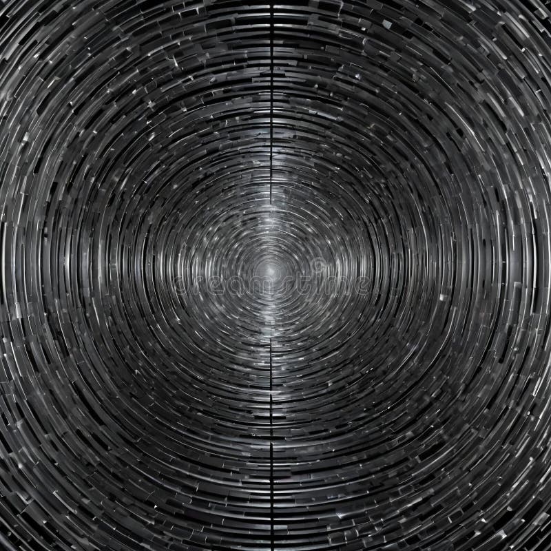 Defocused Neon Silver Moonlight Sphere in Ribbed Vortex Tunnel Texture ...