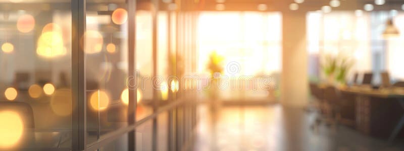 Defocused Office Background, Template for Horizontal Banner Stock ...