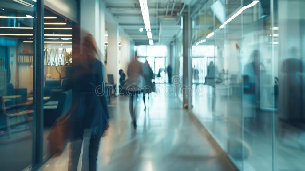 Defocused Office Background, Working Space Stock Illustration ...