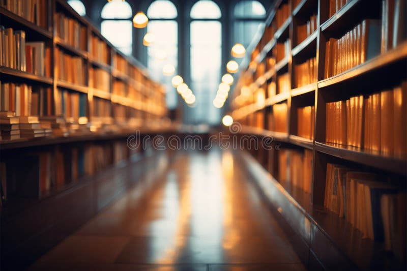 Defocused Public Library Space, Perfect Backdrop for Business Themes ...