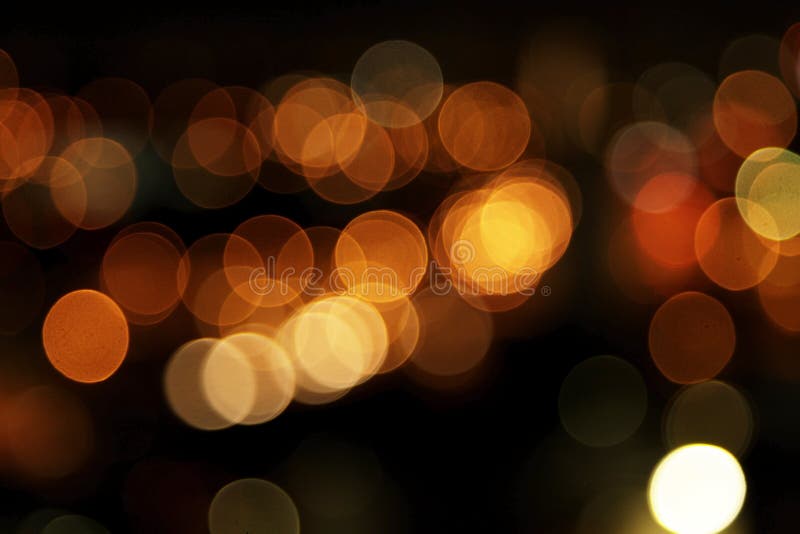 Defocused Round Lights with Black Background. Stock Image - Image of ...