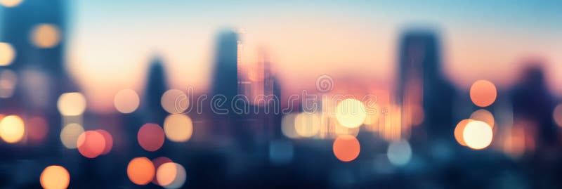 Defocused Skyscrapers Create a Serene Atmosphere at Dusk through an ...