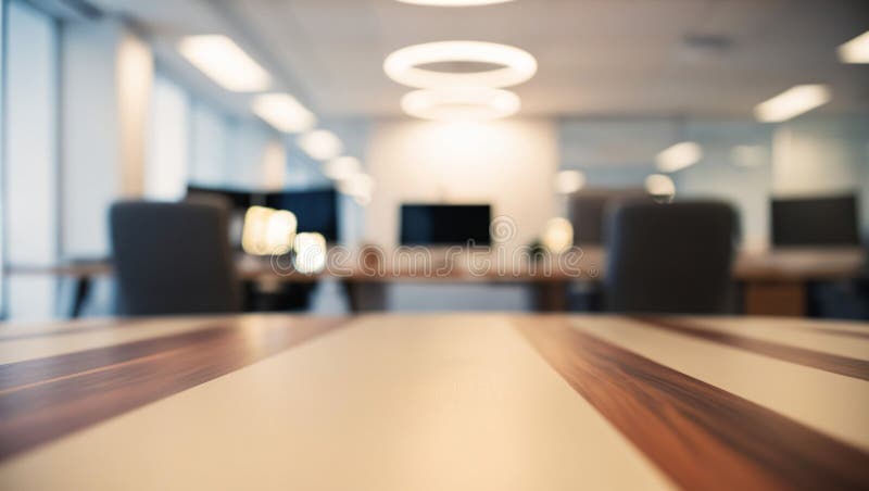 Table Top and Blur Office of the Background Stock Illustration ...