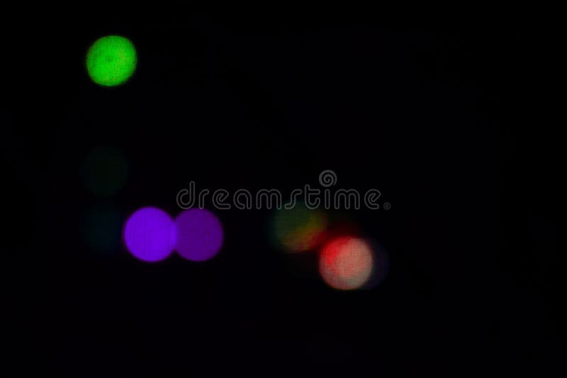 Defocused Traffic Lighting Light Balls with Various Colors in Random ...