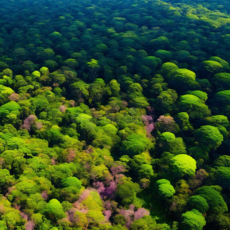 Deforest Environmental Problem, Aerial Split Image from Above Top View ...