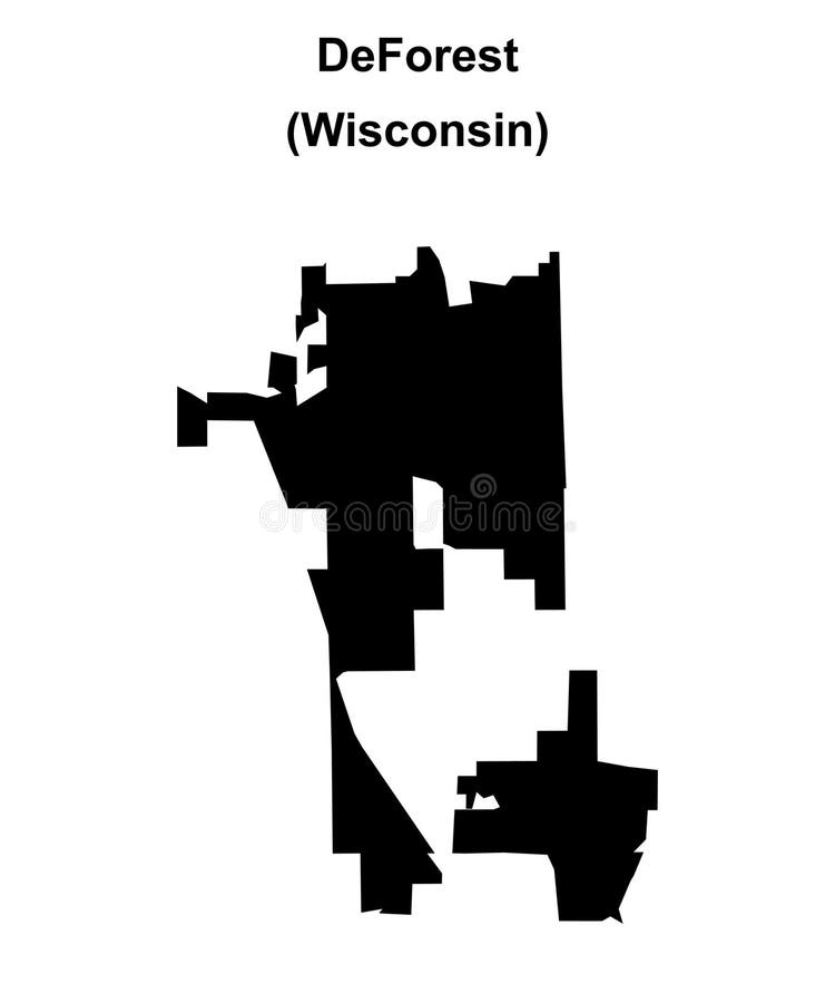 DeForest outline map stock vector. Illustration of cartography - 357624158
