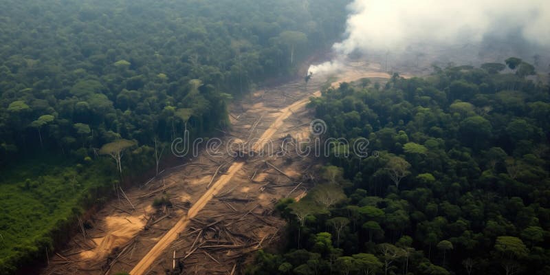Deforestation of the Amazon Forest - Areal View - Viewed from Above ...
