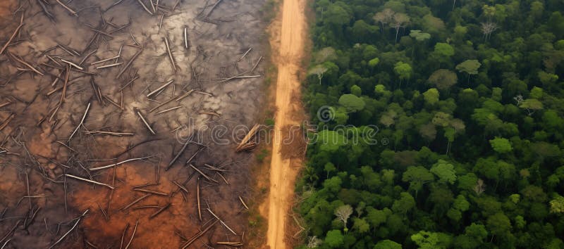 Deforestation of the Amazon Forest - Areal View - Viewed from Above ...