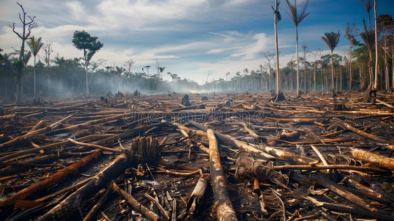 Deforestation in the Amazon Rainforest - Photo Stock Illustration ...