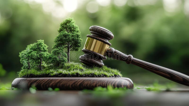 Deforestation Ban, a Gavel Striking Down on a Deforestation Ban ...