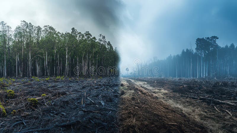 Deforestation and Forest Fire Contrast, Environmental Destruction and ...