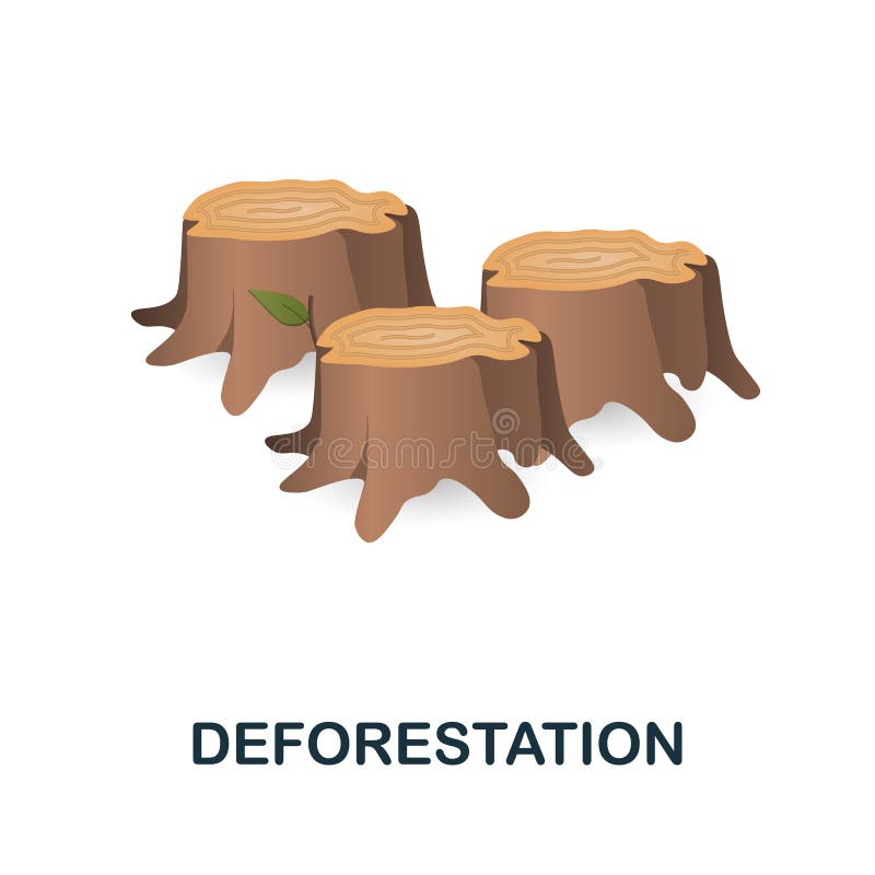 Deforestation Icon. 3d Illustration from Climate Change Collection ...