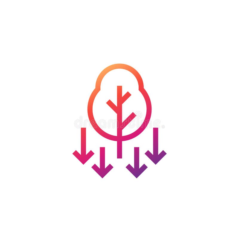 Deforestation Icon, Decrease in Forest Areas Stock Vector ...