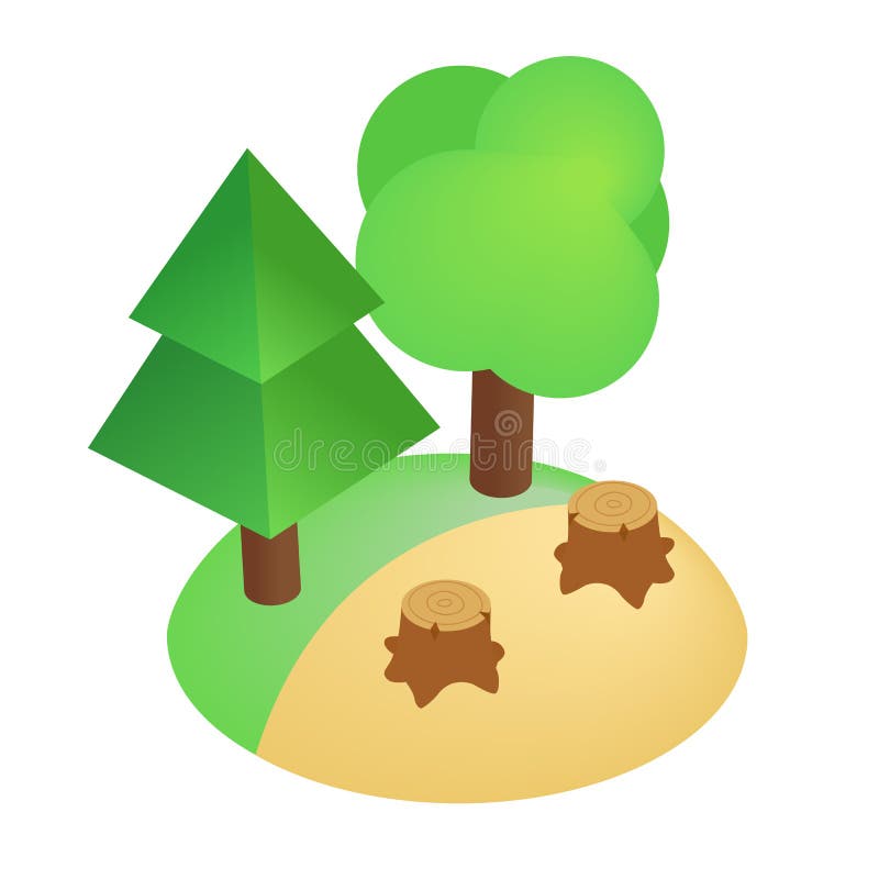 Deforestation Icon Vector Sign and Symbol Isolated on White Back Stock ...