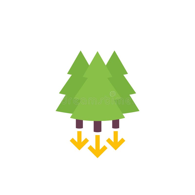 Deforestation Icon, Reduction in the Forest Area Stock Vector ...