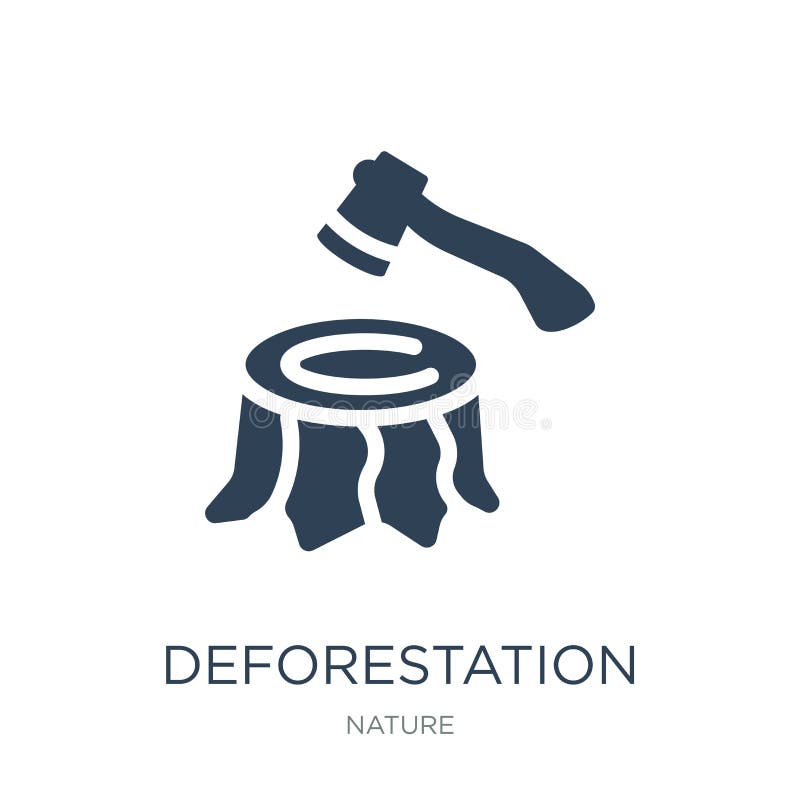 Deforestation Icon Vector Sign and Symbol Isolated on White Back Stock ...
