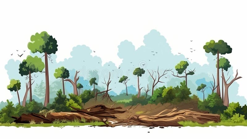 Deforestation of Rainforest. Environmental Problem. Destruction of ...