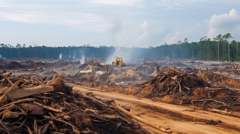 Deforestation of Rainforest. Environmental Problem. Destruction of ...