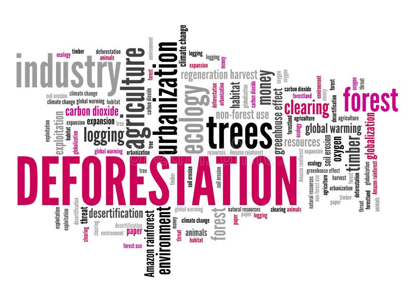 Deforestation text sign stock illustration. Illustration of ...