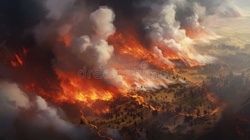 Deforestation Trees Burning Stock Illustration - Illustration of ...