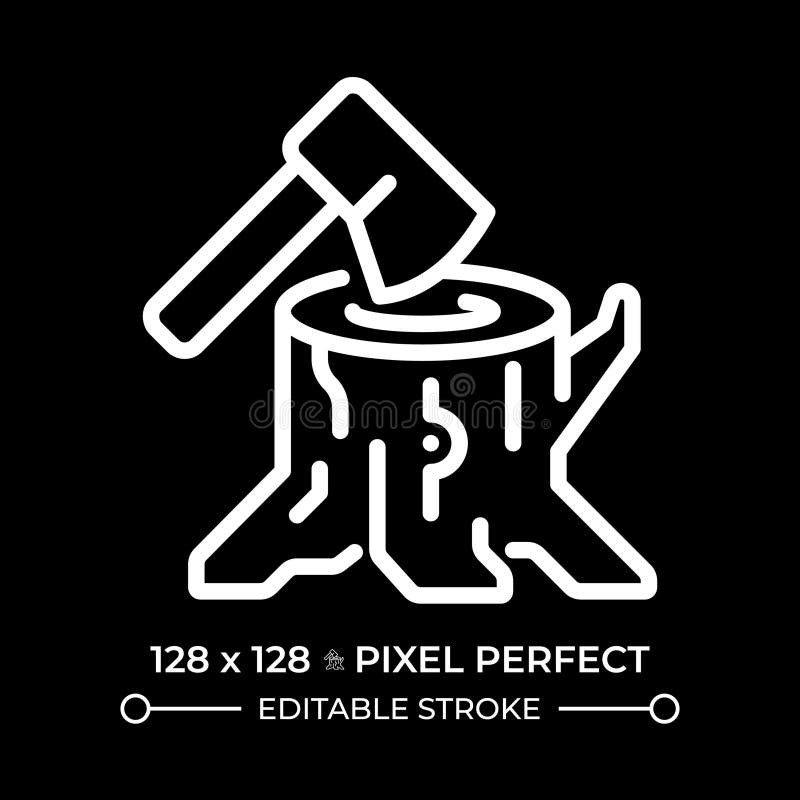 Deforestation White Linear Icon for Dark Theme Stock Vector ...