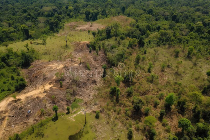 Deforested Area, Showing the Loss of Natural Habitat and Ecosystem ...