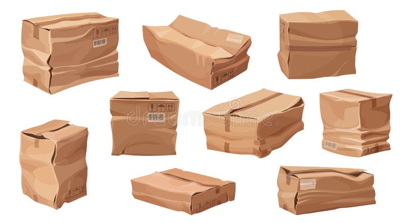 Broken Damaged Crumpled Cardboard Box Stock Illustrations – 230 Broken Damaged Crumpled ...