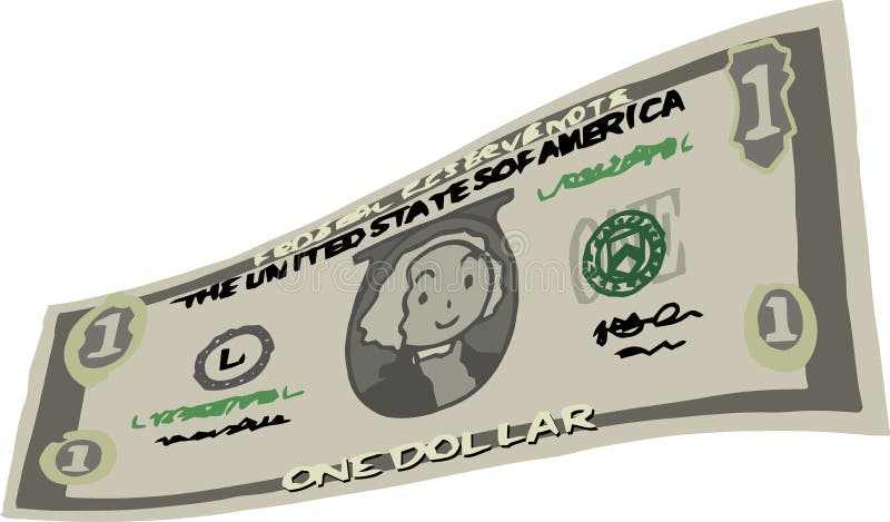 Deformed Cute Hand-painted 1 US Dollar Banknote Stock Vector ...