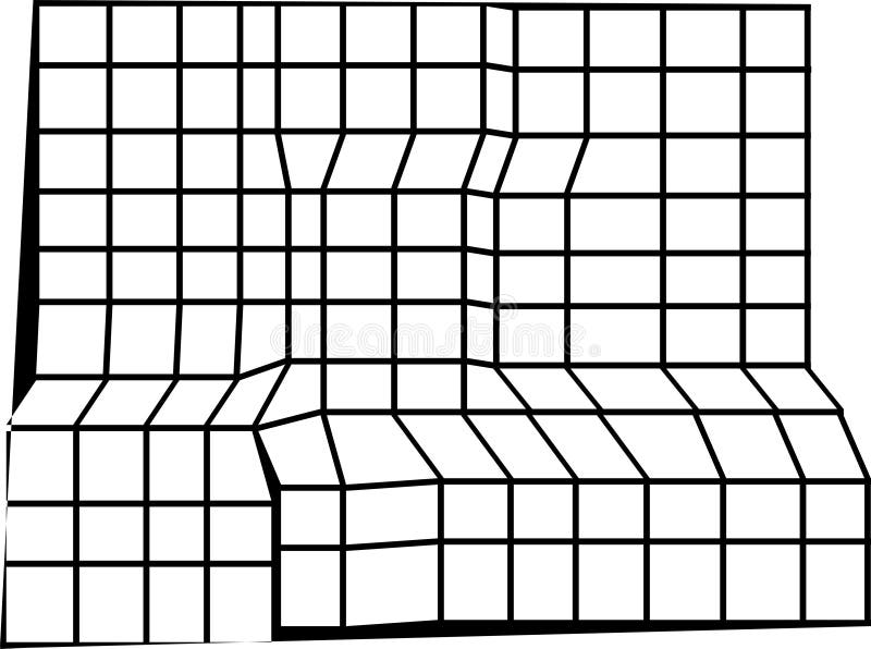 Deformed Mesh. Abstraction. Black and White. Cell. Square Stock Vector ...