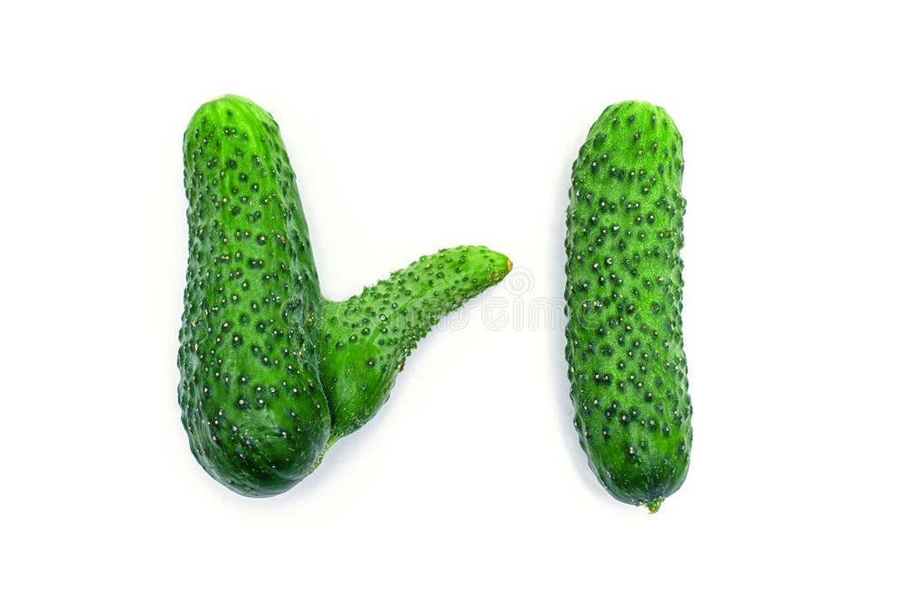 Deformed and Normal Cucumbers Isolated on White Stock Image - Image of ...