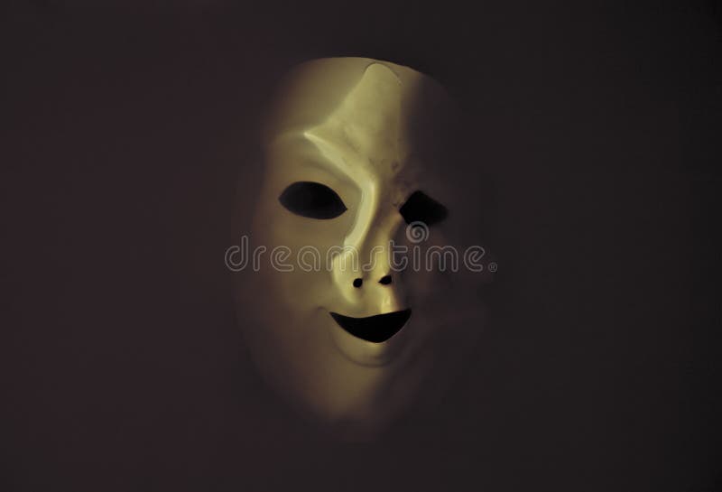 Deformed Scary Mask in the Dark Water Stock Image - Image of night ...