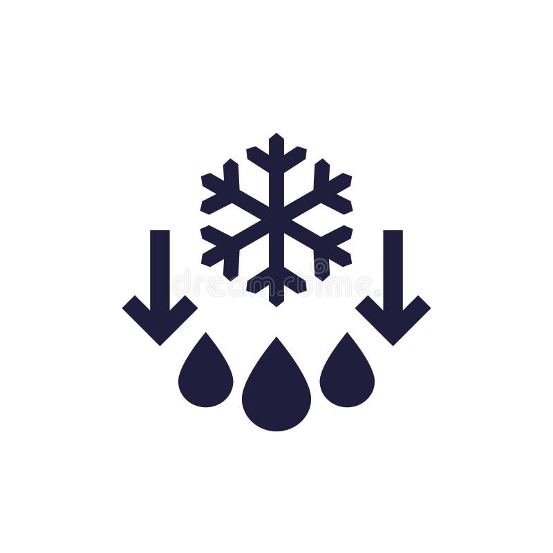 Defrost, Ice To Water Icon on White Stock Vector - Illustration of cold ...