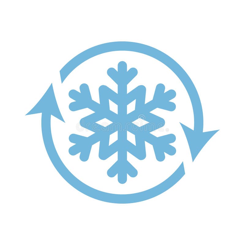 Defrost with Snowflake and Circle Arrow Stock Vector - Illustration of ...