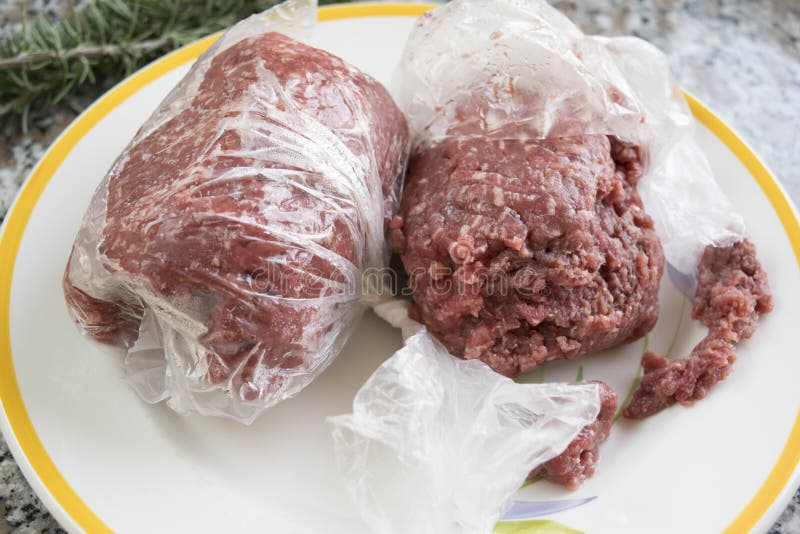 Defrozen minced meat stock image. Image of package, beaf - 72805627