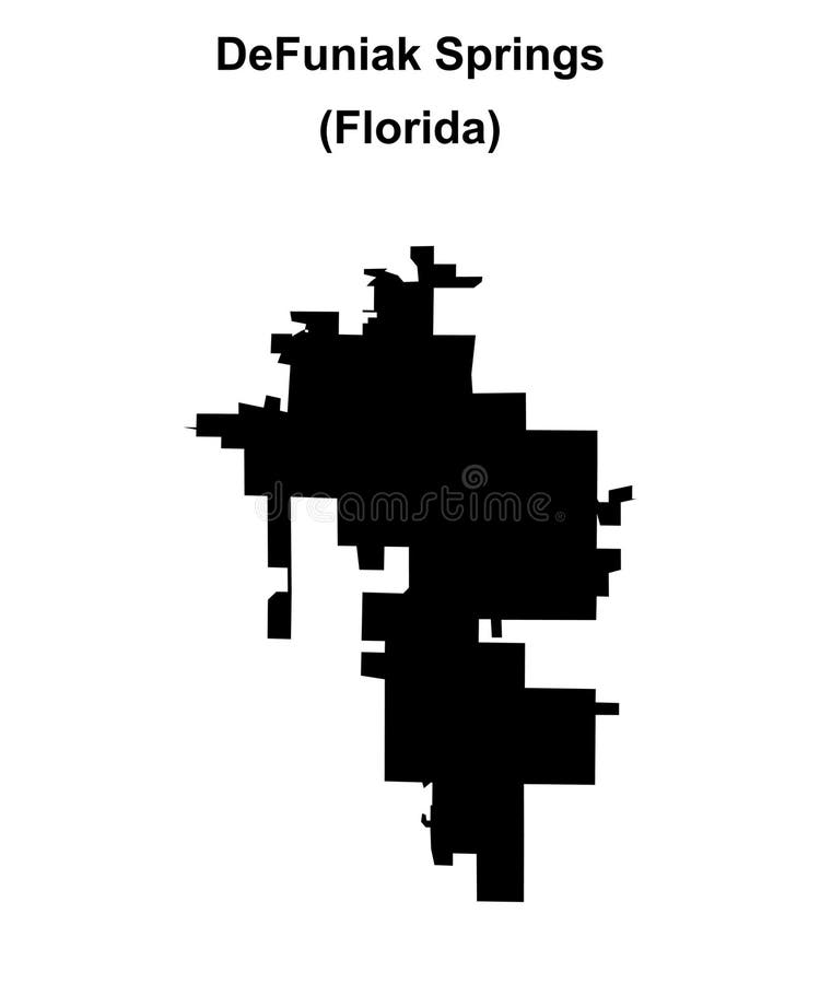 DeFuniak Springs Outline Map Stock Illustration - Illustration of blank ...