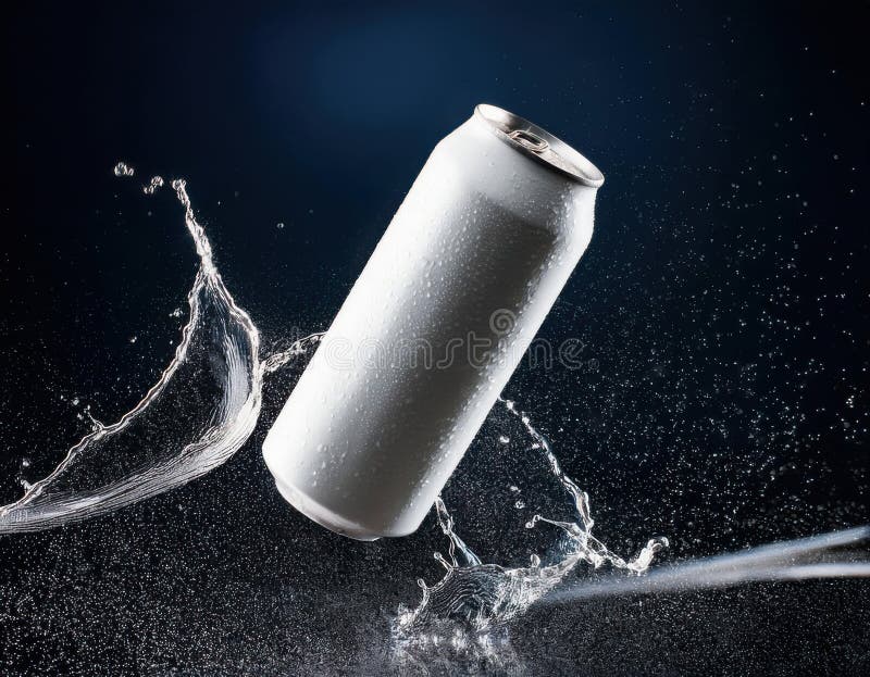 Defying Gravity Soda Can Suspended Water Droplets Stock Photos - Free ...