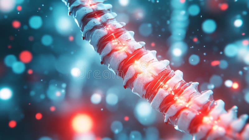 Degenerated Spinal Disc, 3D Render Highlighting Vertebral Damage and ...