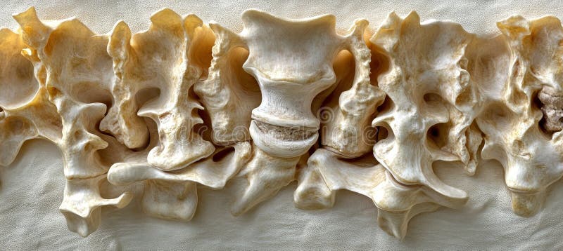 Degenerated Spinal Discs, 3D Render Highlighting Vertebral Damage and ...