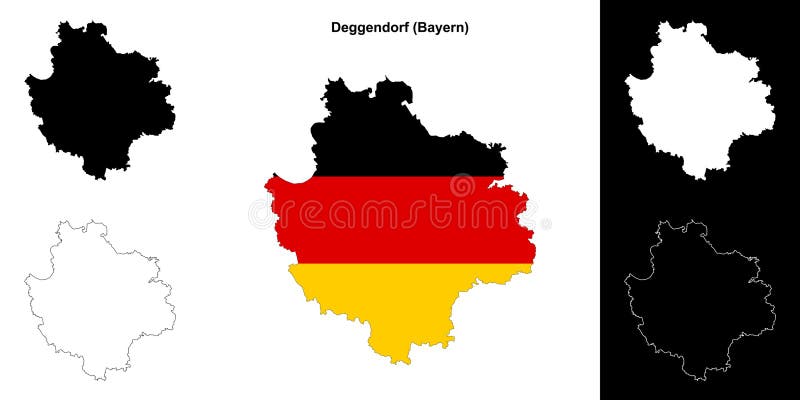 Deggendorf outline map stock illustration. Illustration of district ...