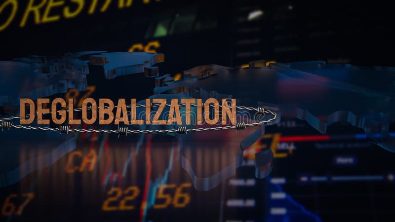 The Deglobalization on World Business Chart Image 3d Rendering Stock ...