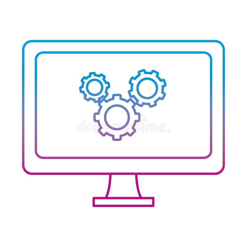 Degraded Line Computer Technology with Gears Process Industry Stock ...