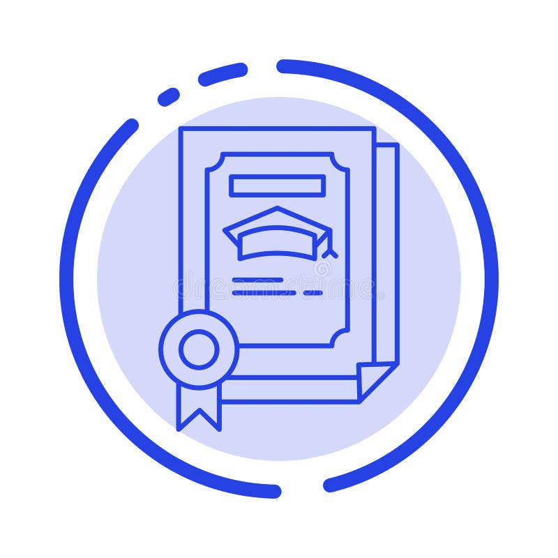 Degree, Achievement, Certificate, Graduate Blue Dotted Line Line Icon ...