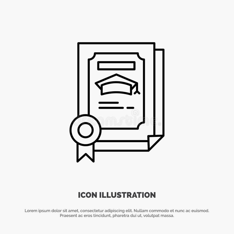 Degree, Achievement, Certificate, Graduate Line Icon Vector Stock ...