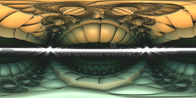 360 Degree Alien Labyrinth, Abstract Maze Background, Equirectangular ...