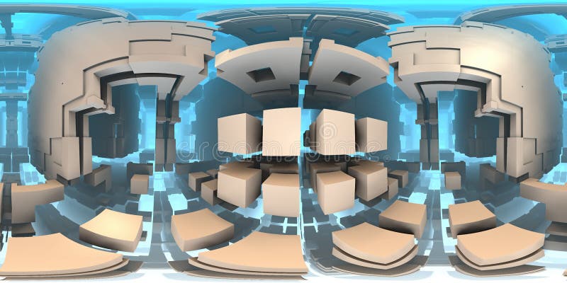 360 Degree Alien Labyrinth, Abstract Maze Background, Equirectangular ...