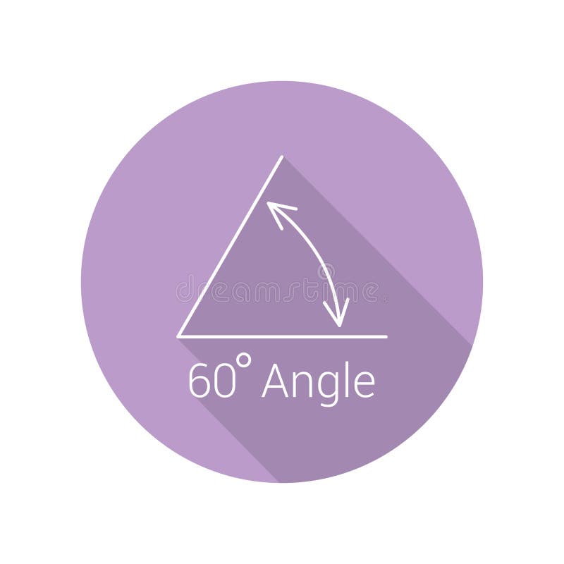 60 Degree Angle Flat Icon, Isolated Icon with Angle Symbol and Text ...